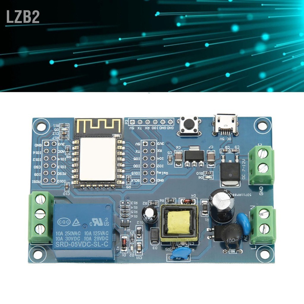 LZB2 โมดูลรีเลย์ 1 ช่องบอร์ดพัฒนา WiFi AC 90-250V DC 7-12V USB5V สำหรับ ESP8266 | Shopee Thailand