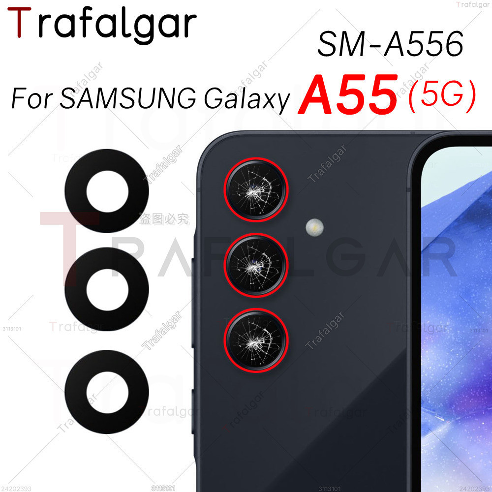 เลนส์กล้องด้านหลังสําหรับ Samsung Galaxy A55 5G SM-A556 ฝาครอบกล้อง ...