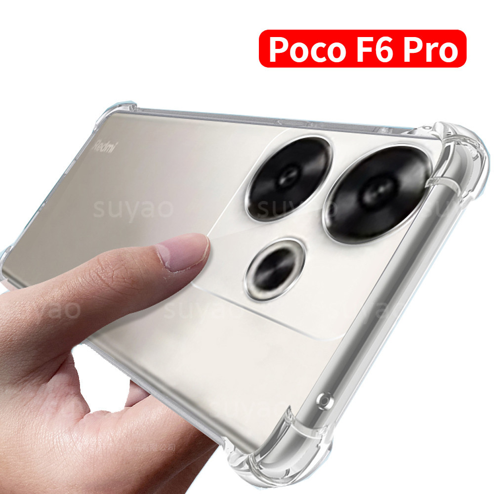 สําหรับ Xiaomi Poco F6 Pro F6Pro F 6 5G 2024 เคสโทรศัพท ์ ใสกันกระแทก PocoF6 PocoF6Pro กันชนนุ ่ ...