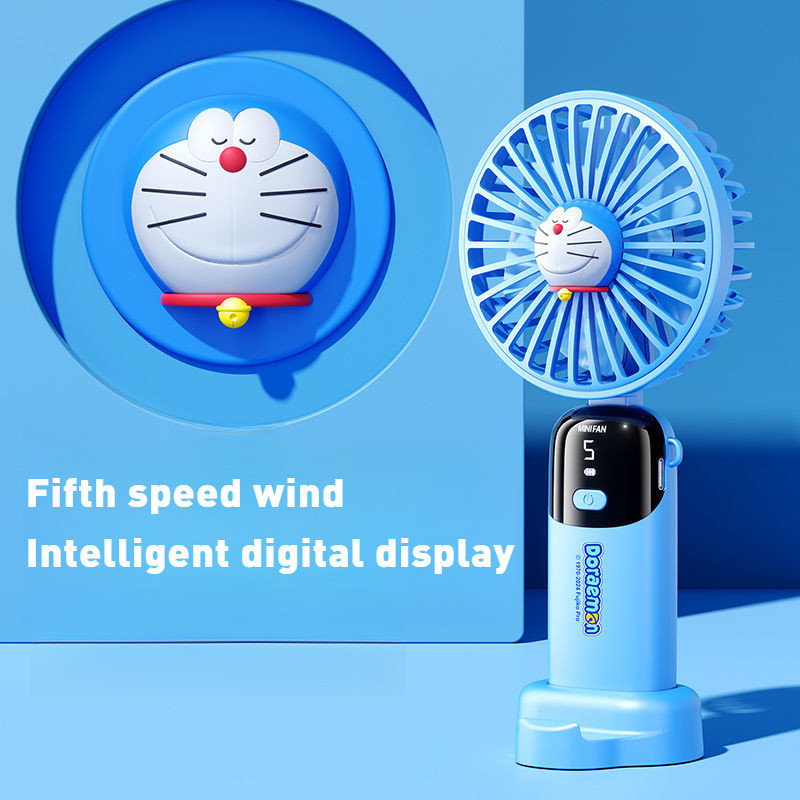 DORAEMON handhold Fan USB การ์ตูนพับพัดลมแบบพกพาหอพักเงียบนักเรียนมินิ ...