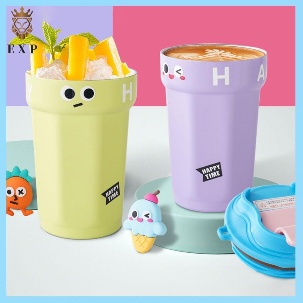[explosion1.th] แก้วกาแฟ 450 ML ป้องกันการรั่วพร้อมฝาปิด StringTea ถ้วยเบียร์ แก้วเก็บความเย็น ...