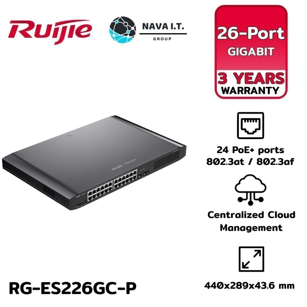 ⚡️กรุงเทพฯด่วน1ชั่วโมง⚡️ RUIJIE (RG-ES226GC-P) 26-PORT GIGABIT MANAGED ...