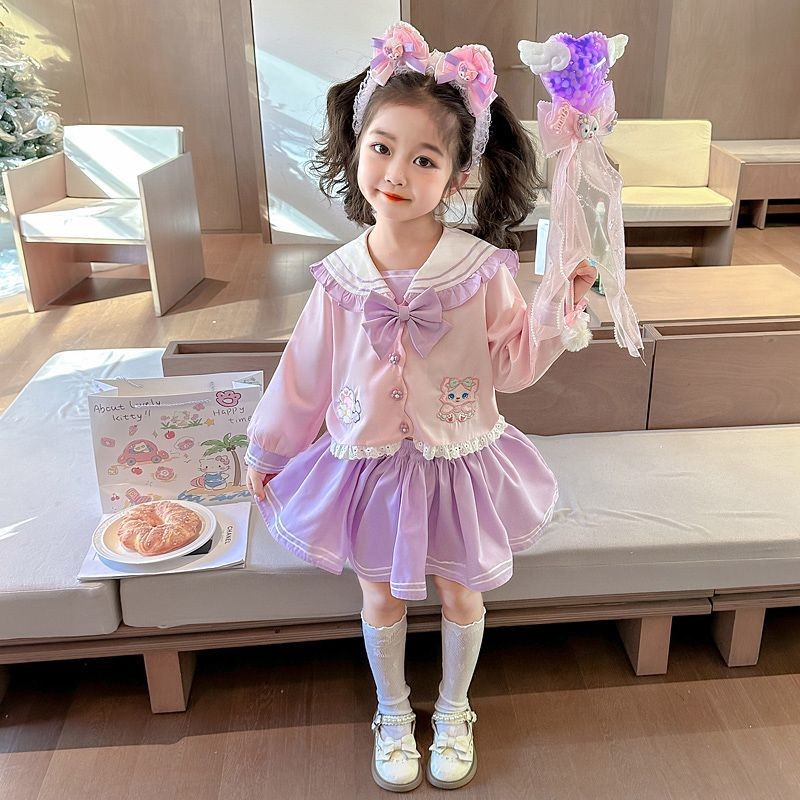 ชุด JK สำหรับเด็กผู้หญิง ฤดูใบไม้ผลิ 2025 ชุดเดรส Lina Bell สไตล์ใหม่สำหรับเด็ก สไตล์อะคาเดมี ...