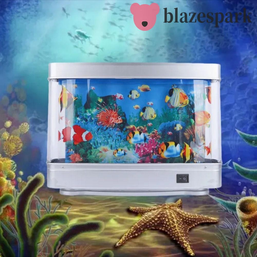Blazespark จําลองโคมไฟปลาประดับ, Virtual Ocean Dynamic พร้อมสวิตช์โคมไฟถังปลาประดิษฐ์, Creative ...