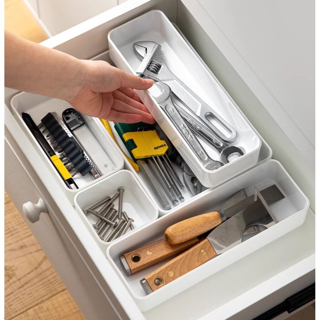 Omocha - (New) White partition box กล่องจัดระเบียบลิ้นชัก กล่องแบ่ง ...