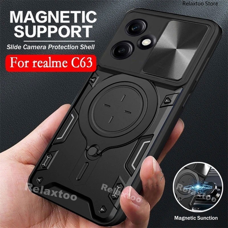 Realmec63 2024 โลหะแม่เหล็กผู้ถือแหวนสําหรับ Relome C63 C53 C 63 63C ...