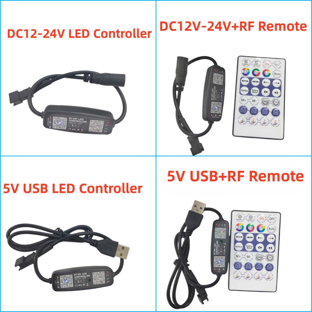 Led พิกเซล SPI Controller เพลง APP ควบคุม 12 V-24 V พิกเซล LED Strip ...