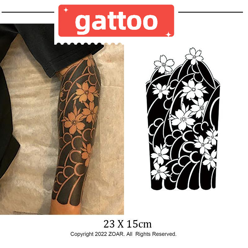 gattoo สติ๊กเกอร์รอยสักสมุนไพร กันน้ำ กันรอย ยาวนาน กึ่งถาวร แสดงสี ...