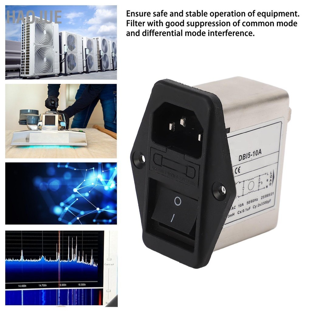 HaoJue Rocker Switch Power Socket AC 115V 250V IEC Inlet โมดูลปลั๊ก ...