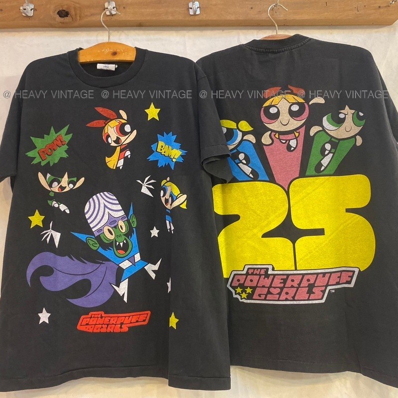 THE POWERPUFF GIRLS 25 ป้าย Bootleg แท้ ฟอกไบโอ เสื้อการ์ตูน ป้าย ...