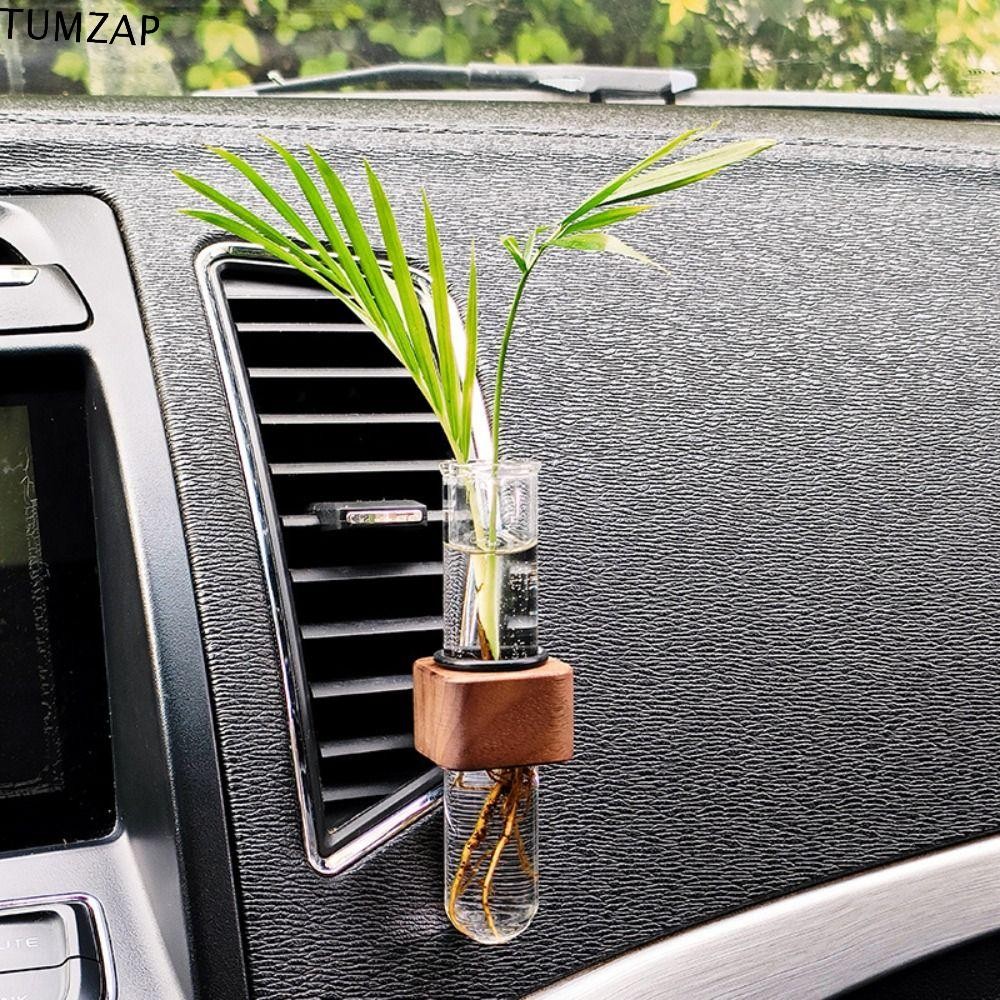 Tumzap รถ Vent แจกันดอกไม้, ปรับ Elegant รถดอกไม้แจกันคลิป, Secure Creative Walnut และแก้ว Mini ...