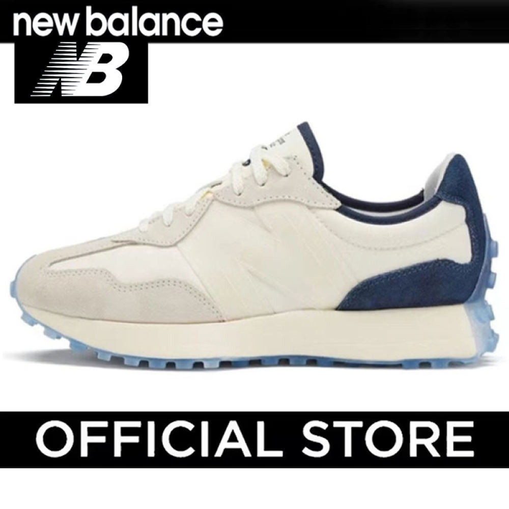 【Original Quality】New Balance NB 327 MS327AAC White Navy Blue Running ...