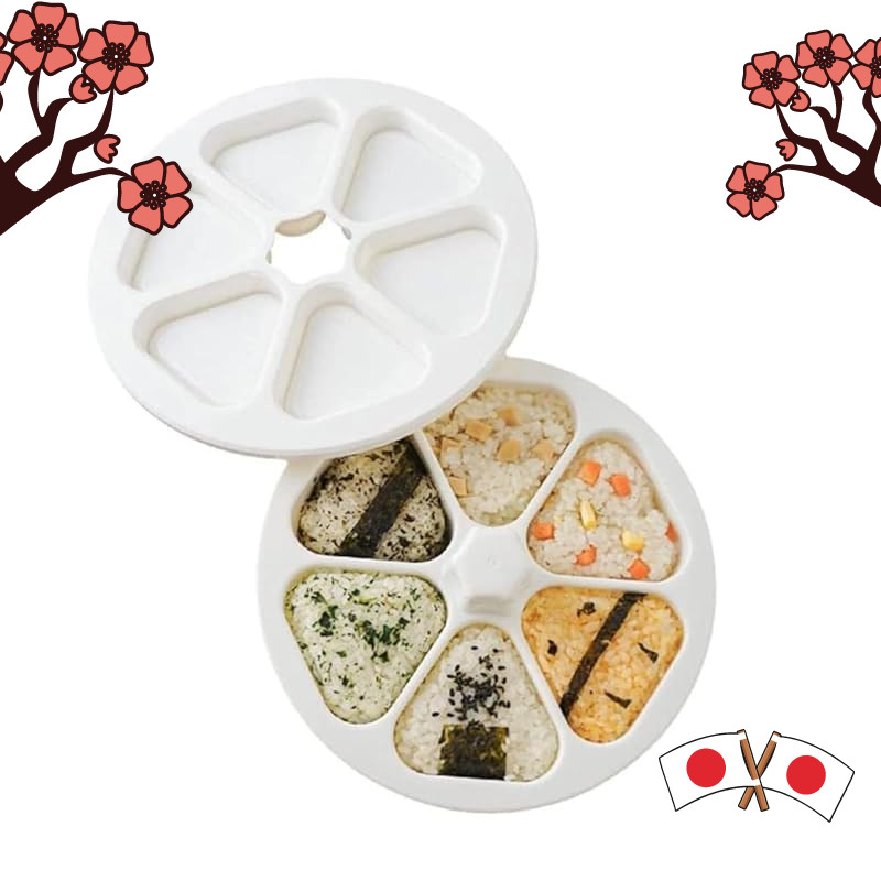 Japanese Rice Ball Maker, Triangle Shaped Onigiri Mold, 6-Cavity, Non ...