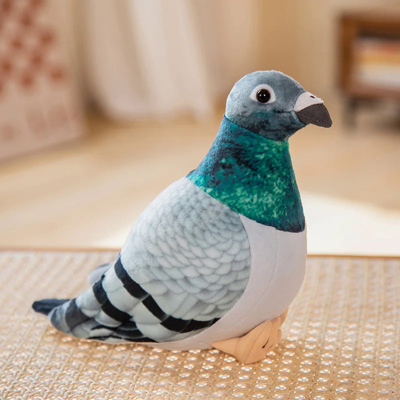 Realistic Pigeon Plush Toys High Quality Soft Lifelike Grey Hill White ...