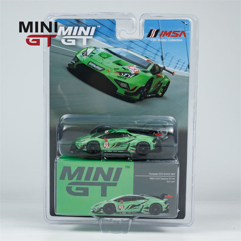 Mini GT 1:64 Lambo Huracán GT3 EVO2 #63 รถโมเดลเหล็ก Lynx สีเขียว ...