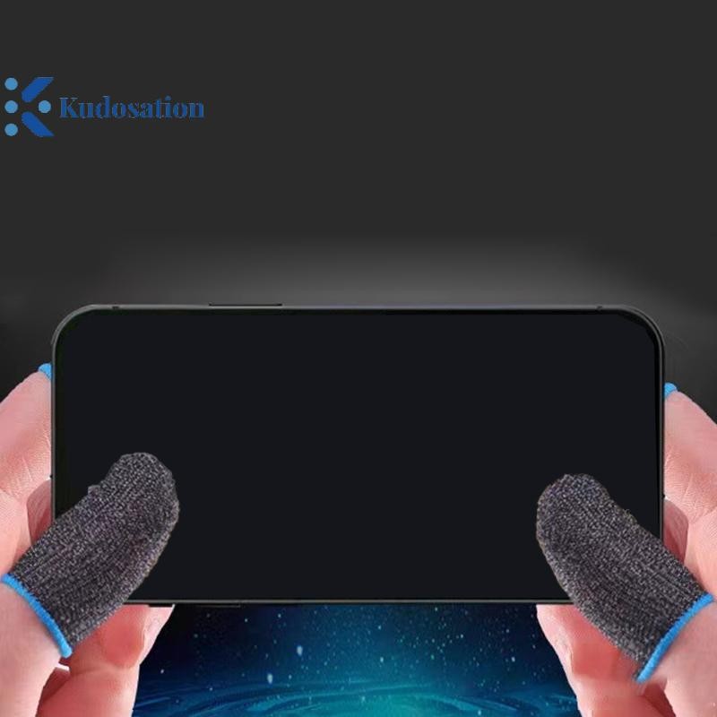 คุโดส 1 คู่ Anti-slip Finger Cots Breathable Silver Fiber Anti-slip เกม ...