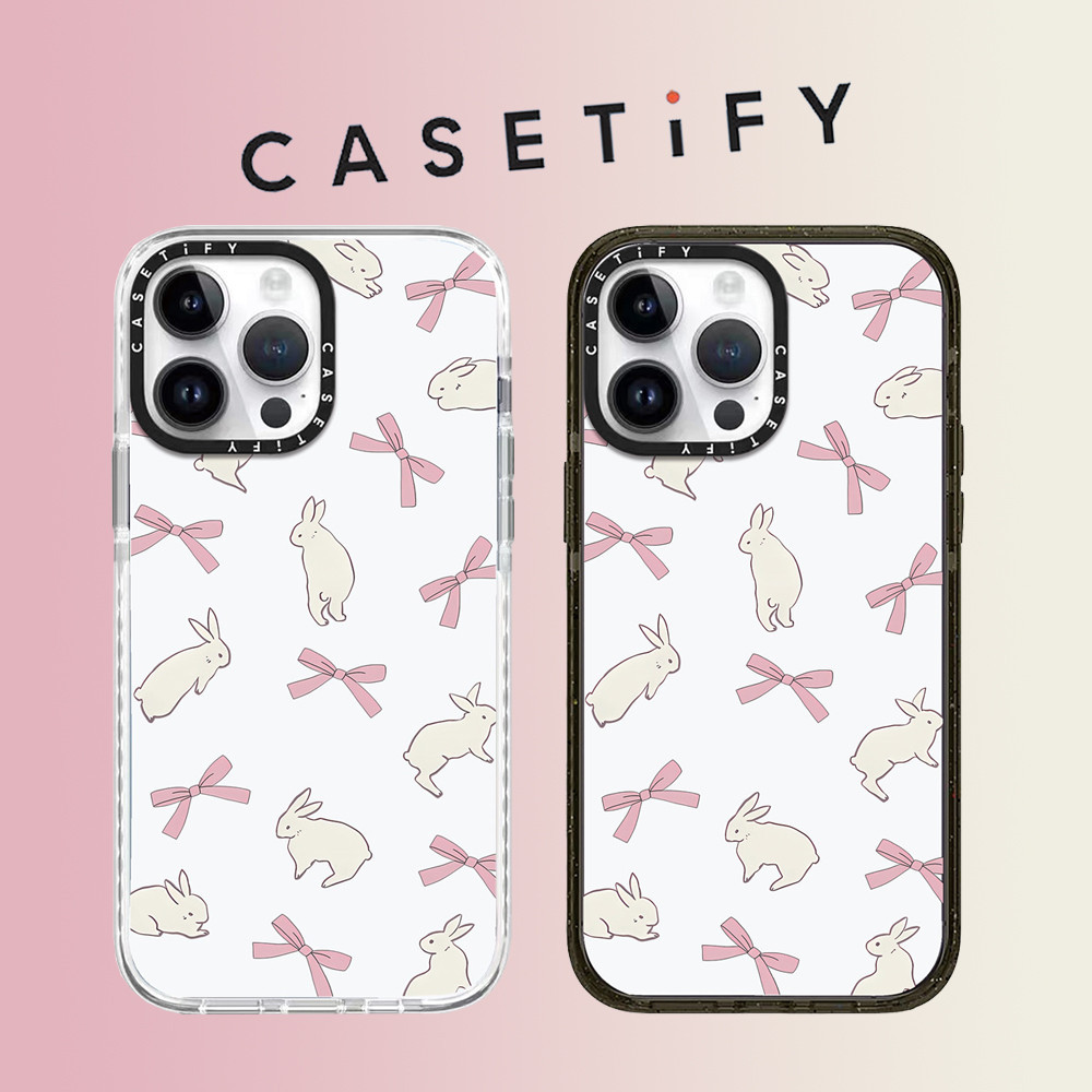 Casetify โบว์น่ารักริบบิ้นกระต่ายอะคริลิคใสเคสโทรศัพท์สําหรับ iPhone 15 Pro Max 14 Plus 13 ...