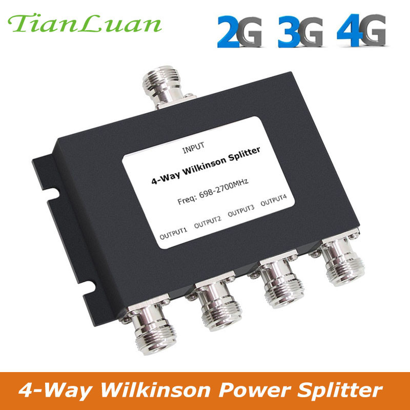 4 Way Power Divider 698-2700MHz 2G 3G 4G Wilkinson Splitter Micro Strip ...