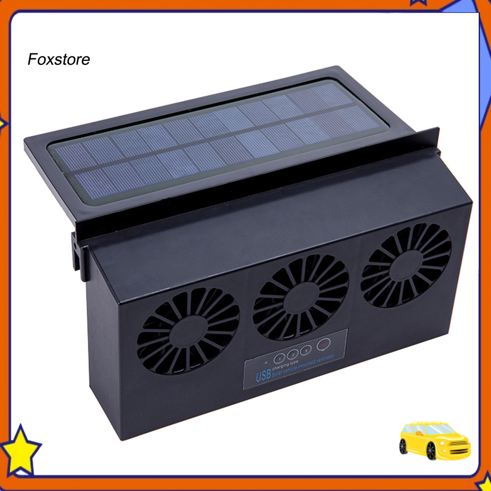 [Fx ] Auto Car Window Solar Powered Air Vent Cool Ventilation USB ...