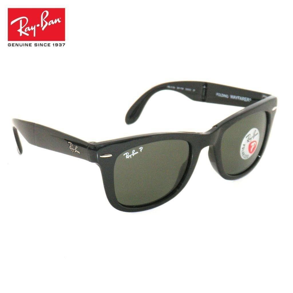 แว ่ นกันแดด Rayban Rb 4105 601/58 Wayfarer กรอบพับสีดําและสีเขียวโพลา ...