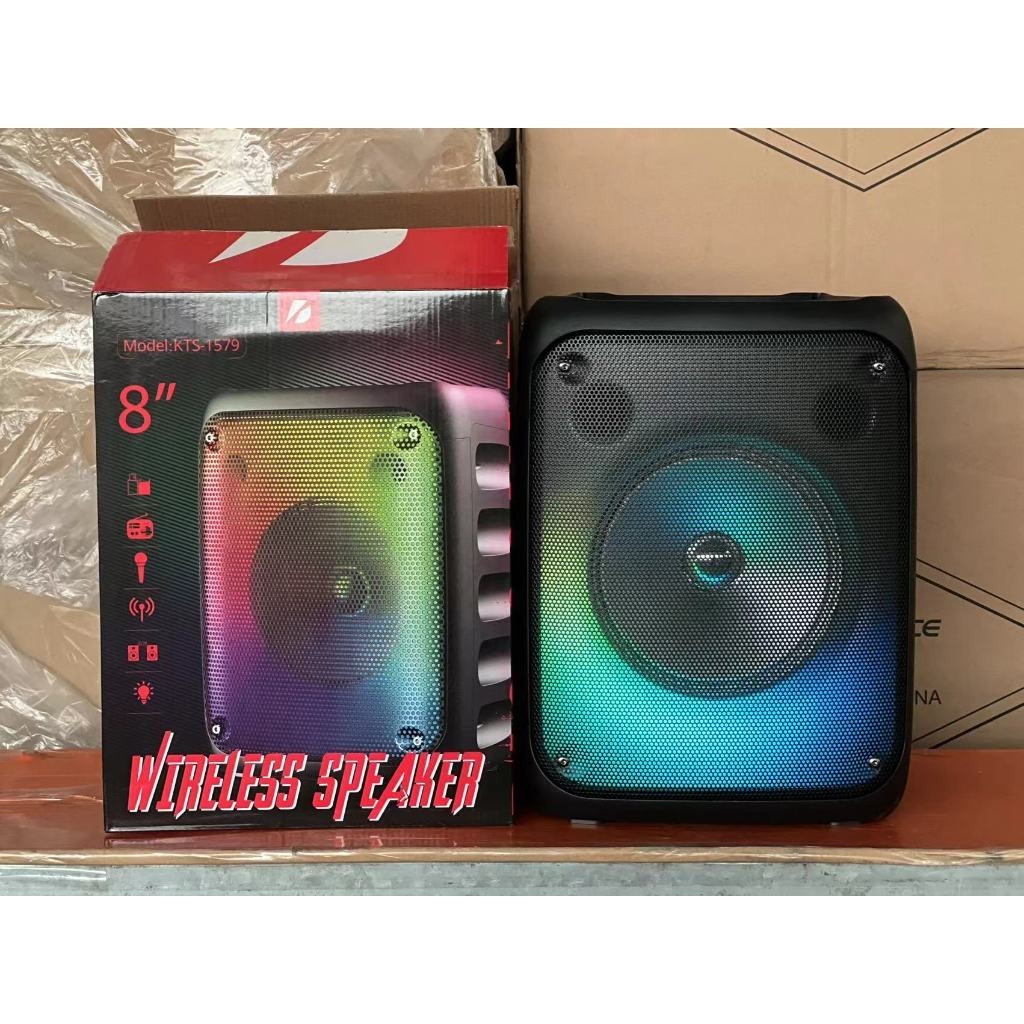 wireless speaker รุ่น KTS-1579 ดอก8นิ้ว ปรับเบสได้ รองรับAUX/TF/USB เบสหนักสะใจ สามารถเชื่อมได้2 ...