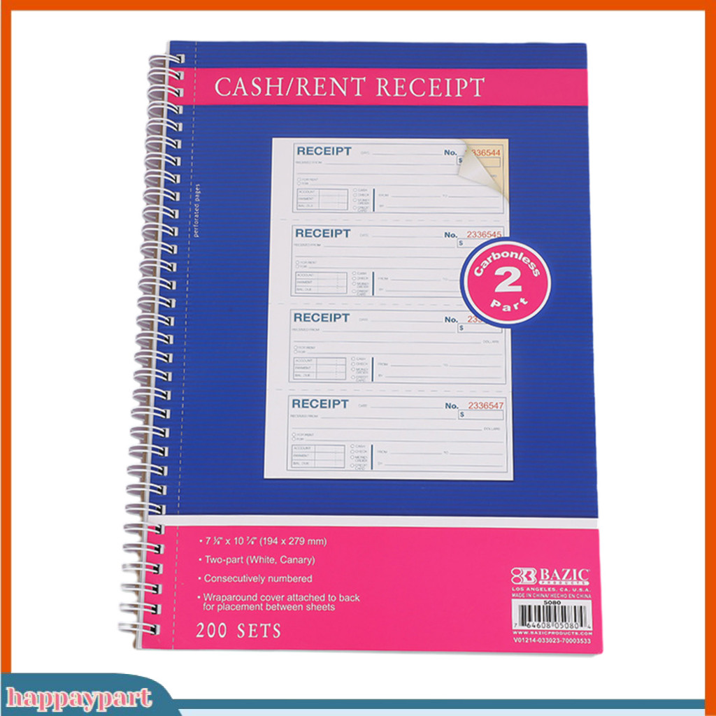 Happpaypart| Spiral Receipt Book Perforated Receipt Book 200 ชุด ...