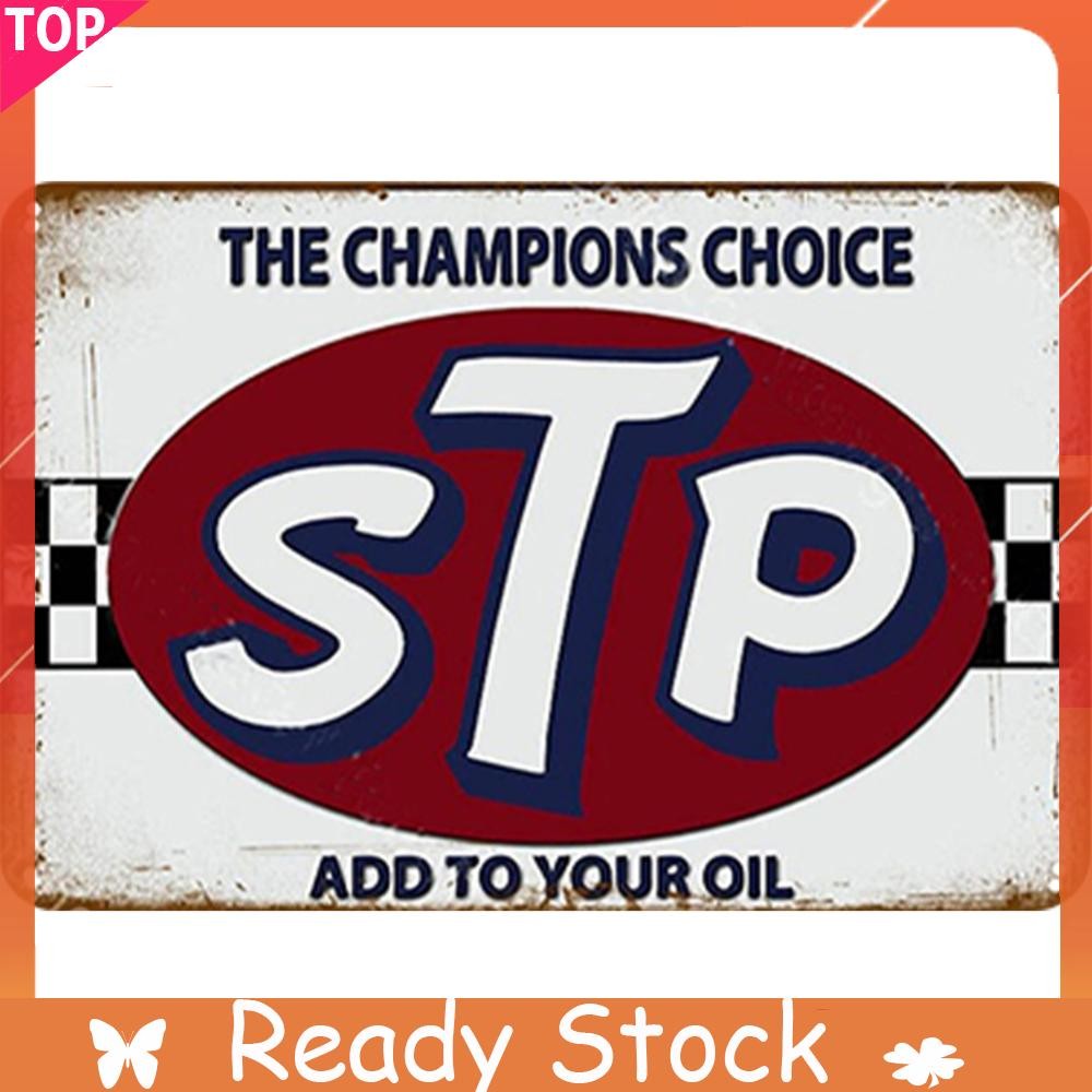 Vintage แผ่นโลหะ STP Petrol ภาพวาดเหล็กสี่เหลี่ยม Wall Art Decor 30x20 ...