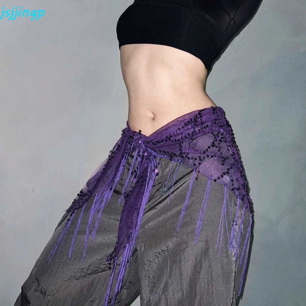 Jsjjingp เข็มขัดพู่,กางเกงยีนส์ตกแต่ง Hip-hop Jazz Dance Hip ผ้าพันคอ,ปรับสามเหลี่ยมผ้าพันคอ ...