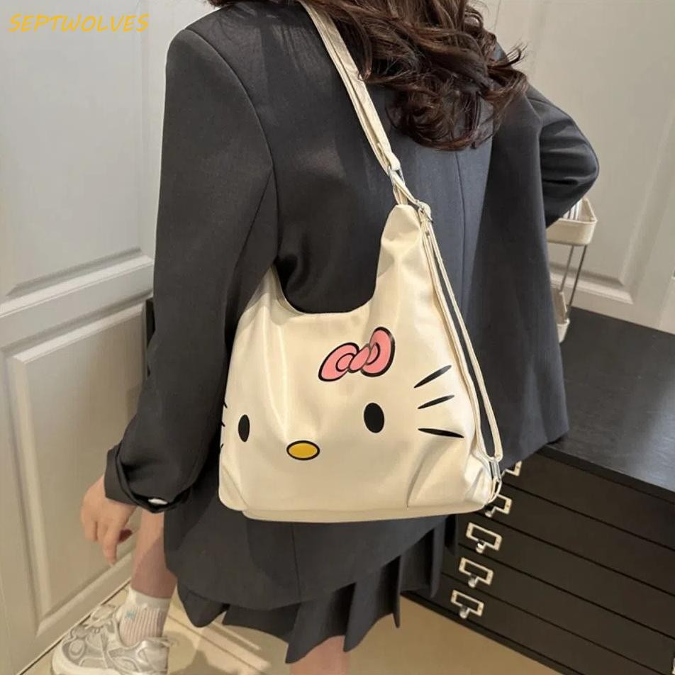 Septwolves Bow Kitty Crosbody Bag, New Cartoon KT Cat Shoulder Bag ...