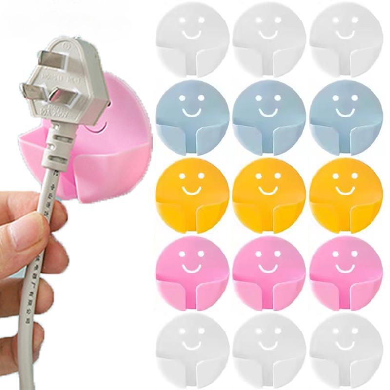Smile Face Plug Storage Hooks / Nail-Free Seamless กาว Plug Fix Rack ...