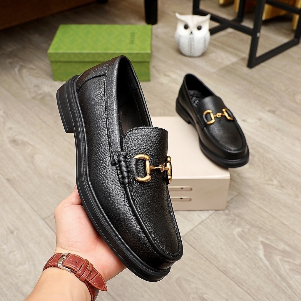 ใหม่ Gucci kasut lelaki murah Genuine Leather Men รองเท้าโลฟเฟอร์แฟชั่น ...