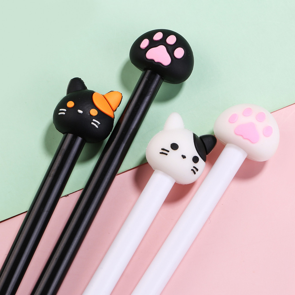 Creative Cat Head Cats Paw Ball Pen แมวน่ารักปากกาลายเซ็นเครื่องเขียน ...