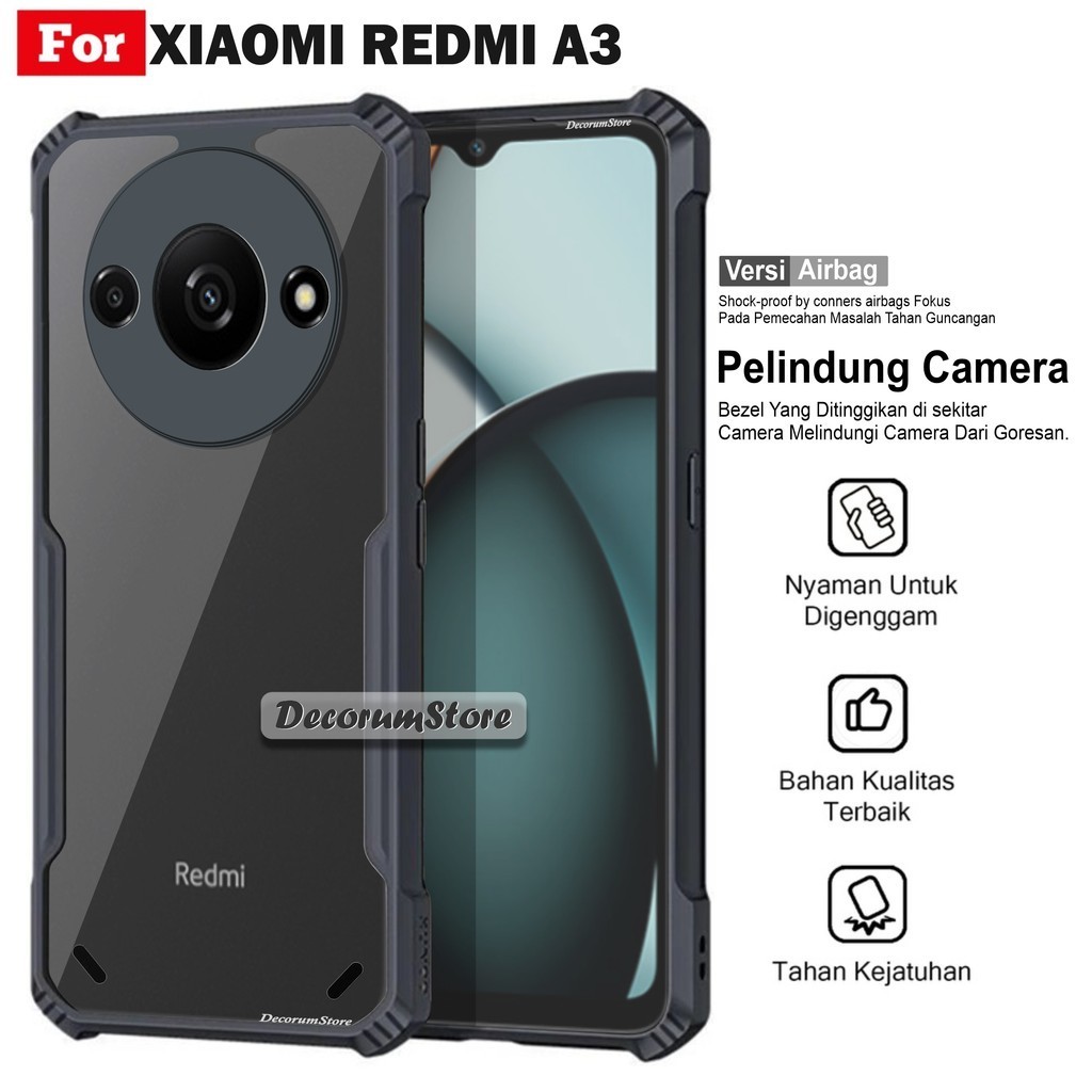 Casing Hp Redmi A3 Hard Soft Case Anti Slippery Acrylic Transparent ...