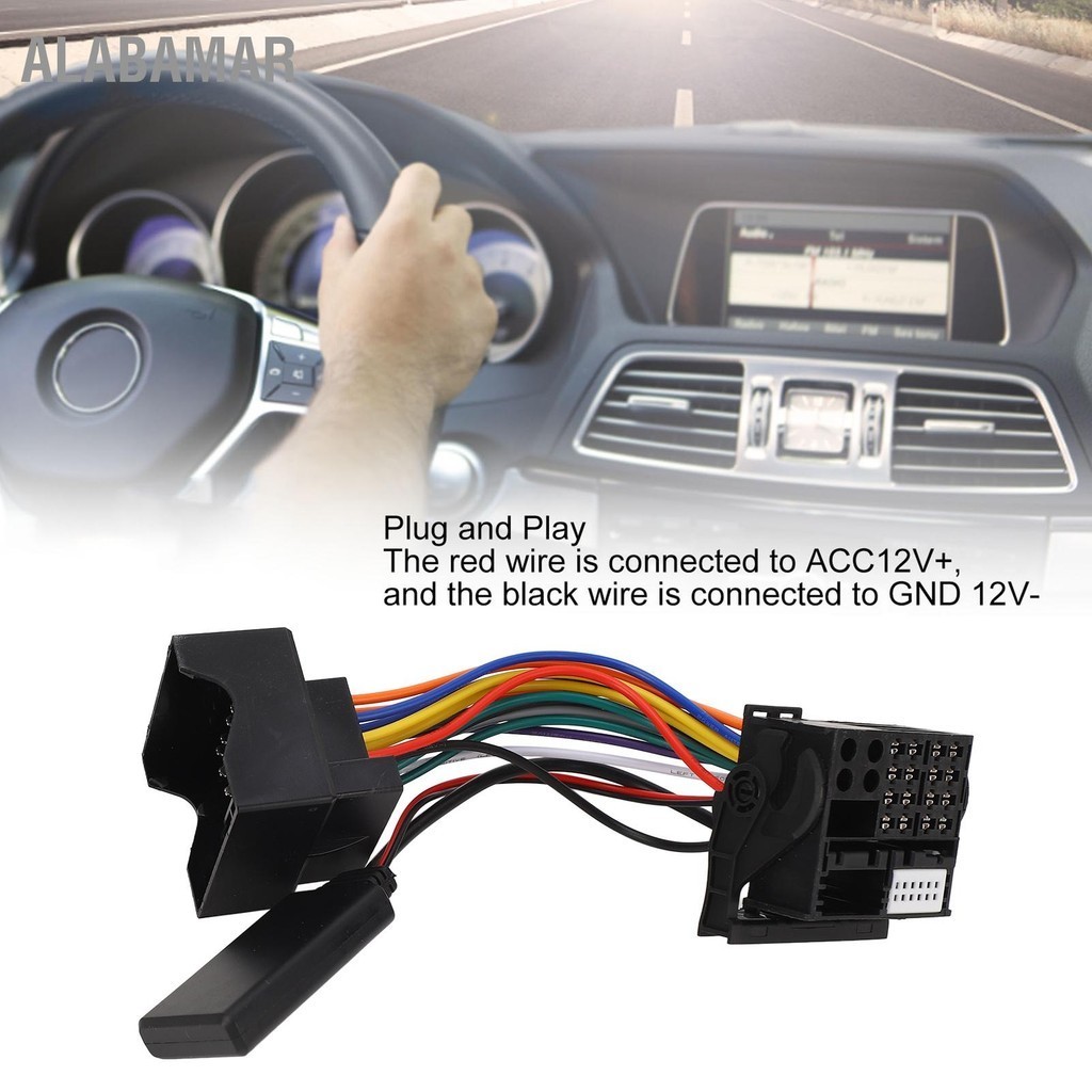 ALABAMAR บลูทูธ 5.0 วิทยุ Aux Cable 16 Pin สำหรับ W169 W245 W203 W209 ...