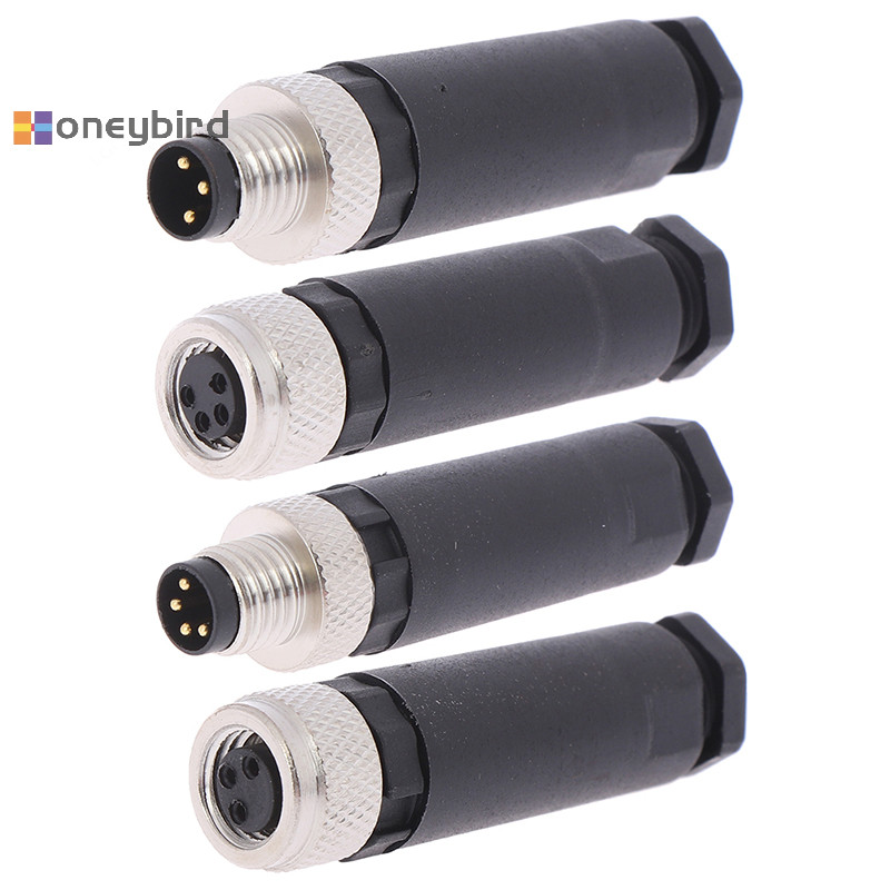Honeybird 1 PC M8 Sensor Connector 3/4 Pin ชาย/หญิงตรงมุมปลั๊ก Nice ...