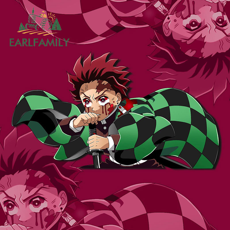 Earlfamily 13 ซม. x 7.3 ซม.Kamado Tanjirou Demon Slayer สติ ๊ กเกอร ์ ...