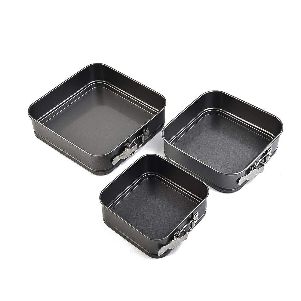 ชุด 3 SQUARE NON STICK SPRING FORM CAKE BAKE TIN TRAY BAKEWARE | Shopee ...