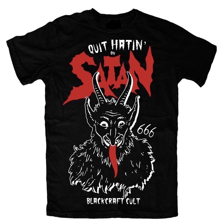 Blackcraft Cult เสื้อยืดลายปีศาจ Quit hatin on Sat เซ็กซี่ หลวม คอกลม ...