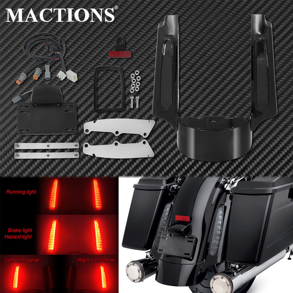 YJ Motorcycle Rear Fender Extension Fascia Turn Signal Running Brake ...