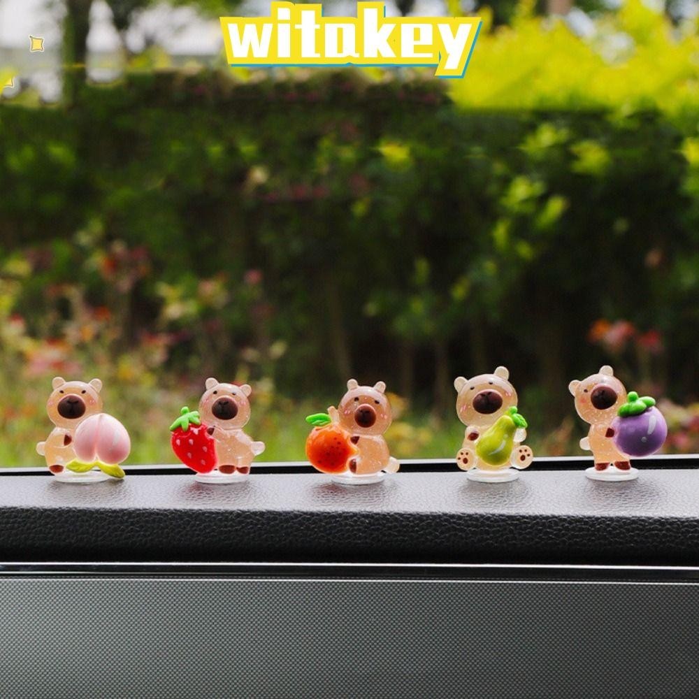 เครื่องประดับรถยนต์ WITAKEY, เครื่องประดับโต๊ะ Capybara Diy, ฟิกเกอร์ Capybara เรซิ่นน่ารัก ...