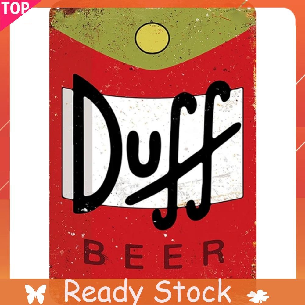 Vintage โลหะ DUFF เบียร์ดีบุกเข้าสู่ระบบสี่เหลี่ยมผืนผ้าภาพวาดเหล็ก ...