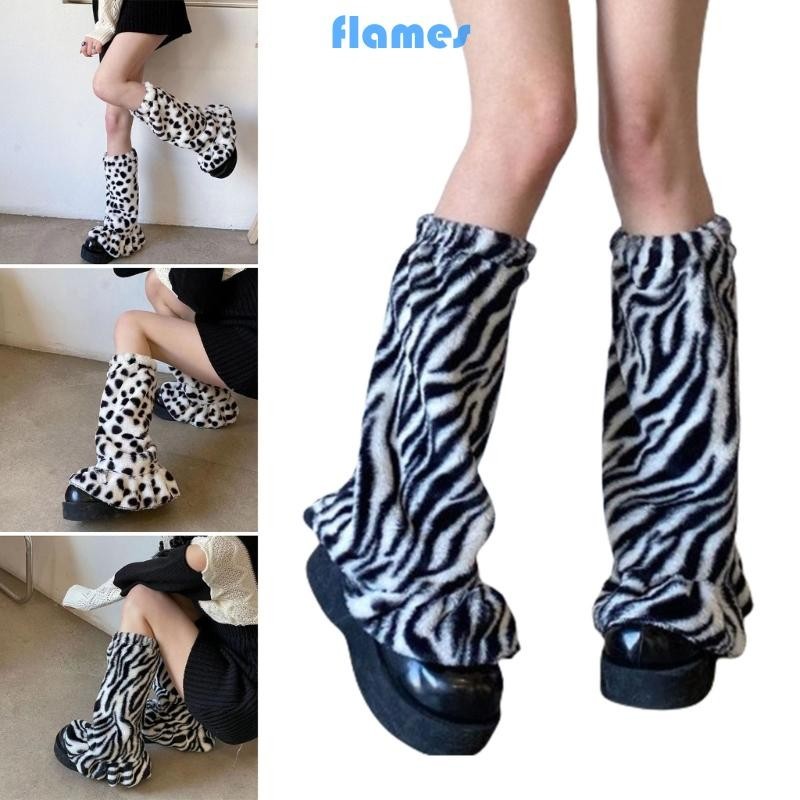 Fl ผู้หญิงความงาม Fuzzy Ruffled Flared ขาอุ่น Boot Cuffs ญี่ปุ่น Plush ...