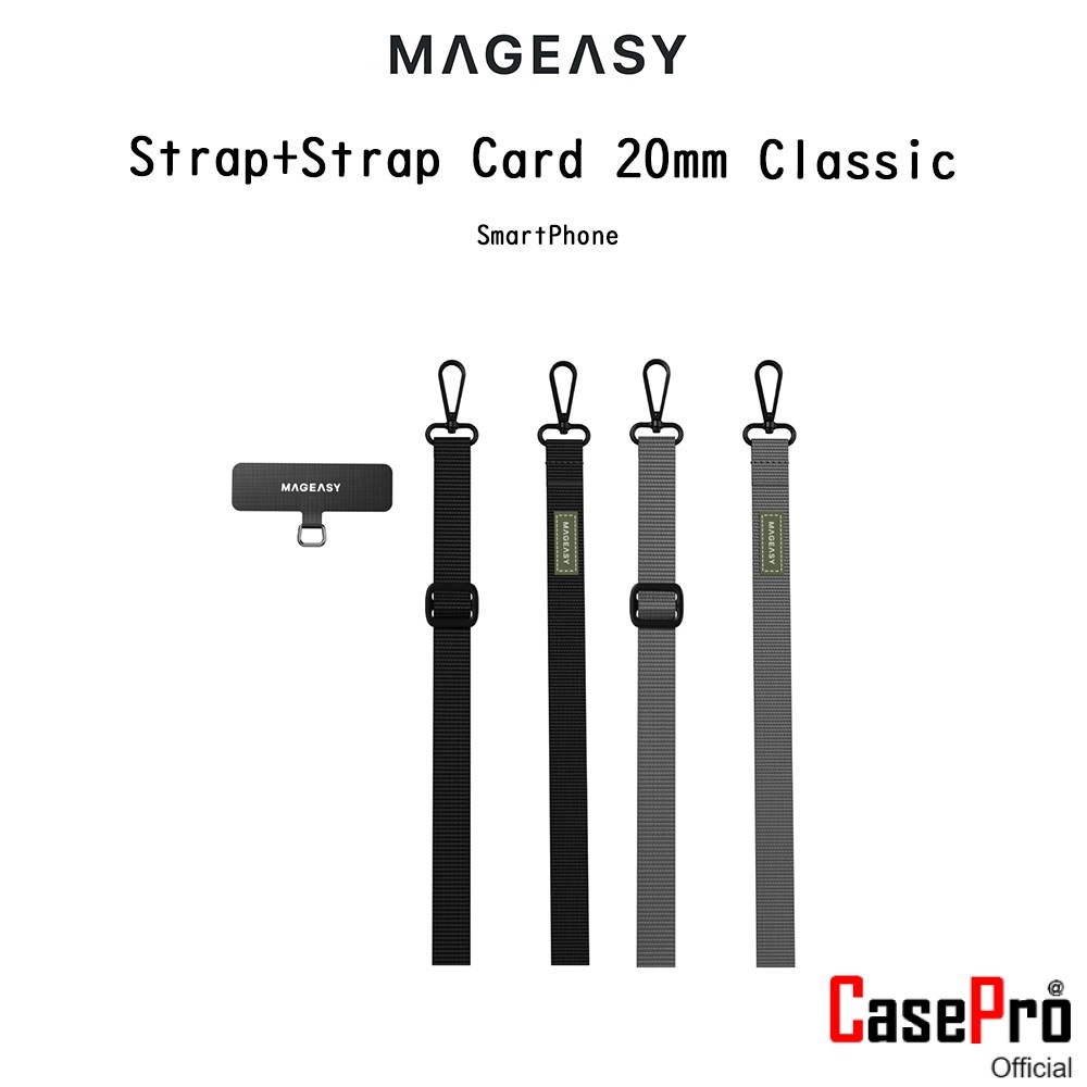 MAGEASY Strap+Strap Card 20mm. Classic สายคล้องโทรศัพท์ขนาด20มิลเกรดพรีเมี่ยม สำหรับ SmartPhone ...