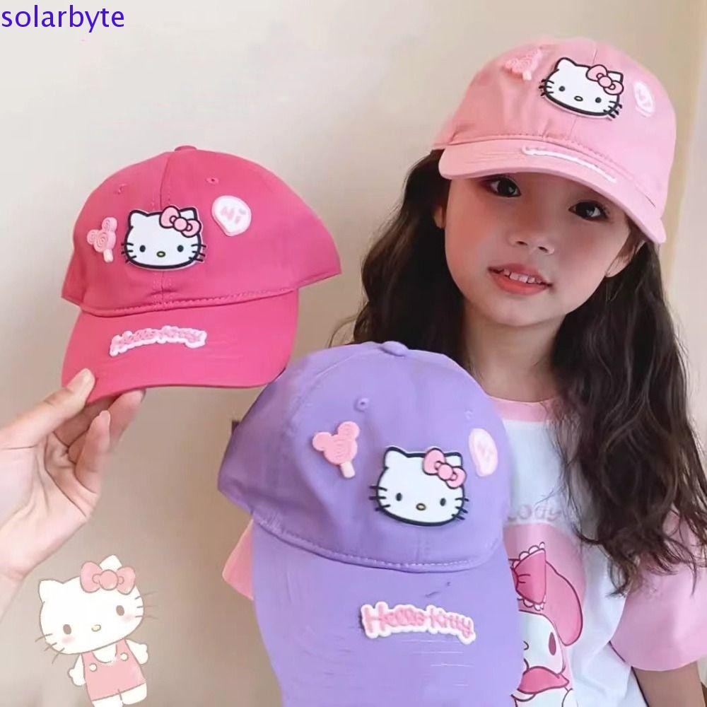 Solarbyte หมวกเบสบอลเด็ก, Anti-UV การ์ตูนเด็กฤดูร้อน Sunhat, สบาย Kawaii ม่านบังแดดสีลูกกวาดสาว ...