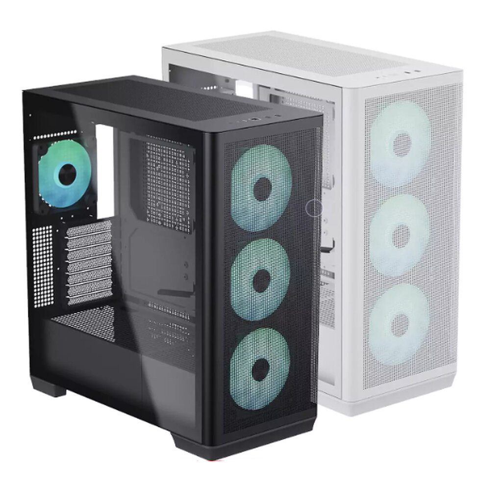 CASE APNX C1 Mid-Tower ATX Black PC Case, 4 FAN High Airflow | Shopee ...