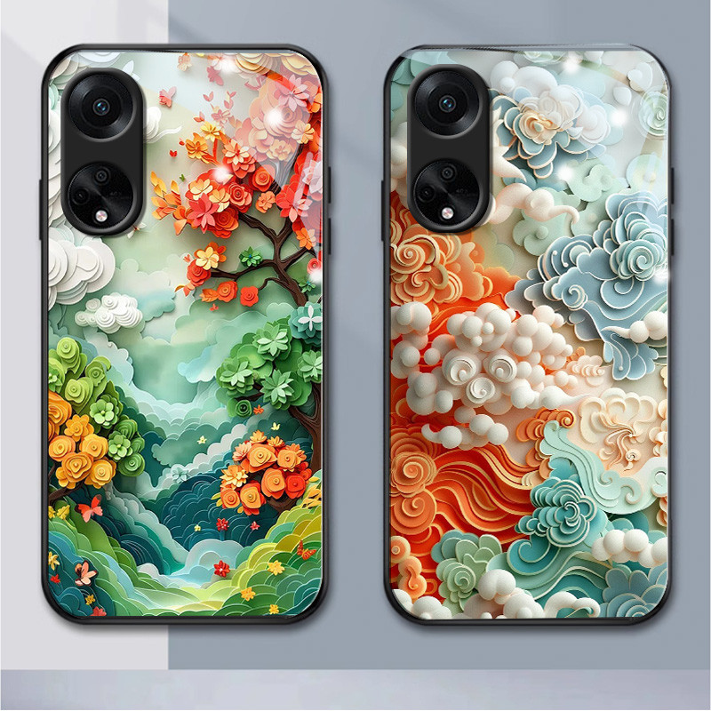 เคสโทรศัพท ์ กระจก Oppo ที ่ สวยงาม Oppo A98 A15 A35 A16 A17 A3 A31 A74