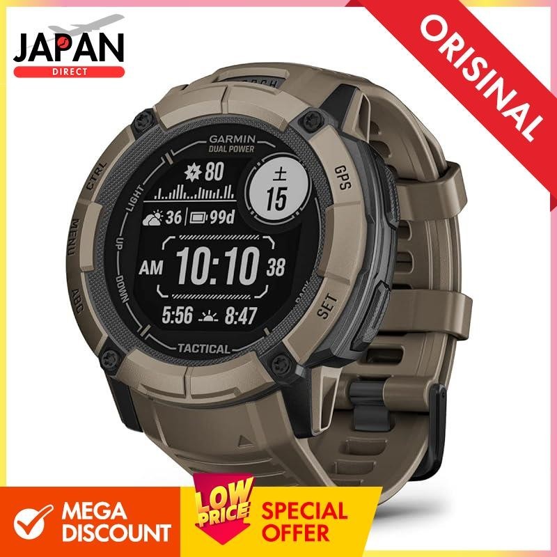 GARMIN Instinct 2X Dual Power Tactical Edition Coyote Tan Toughness GPS ...
