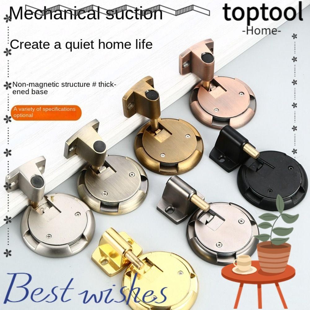 Toptool Mechanical Door Stopper, Heavy Duty Zinc Alloy Door Holder, Non-punch ปรับ Anti ...