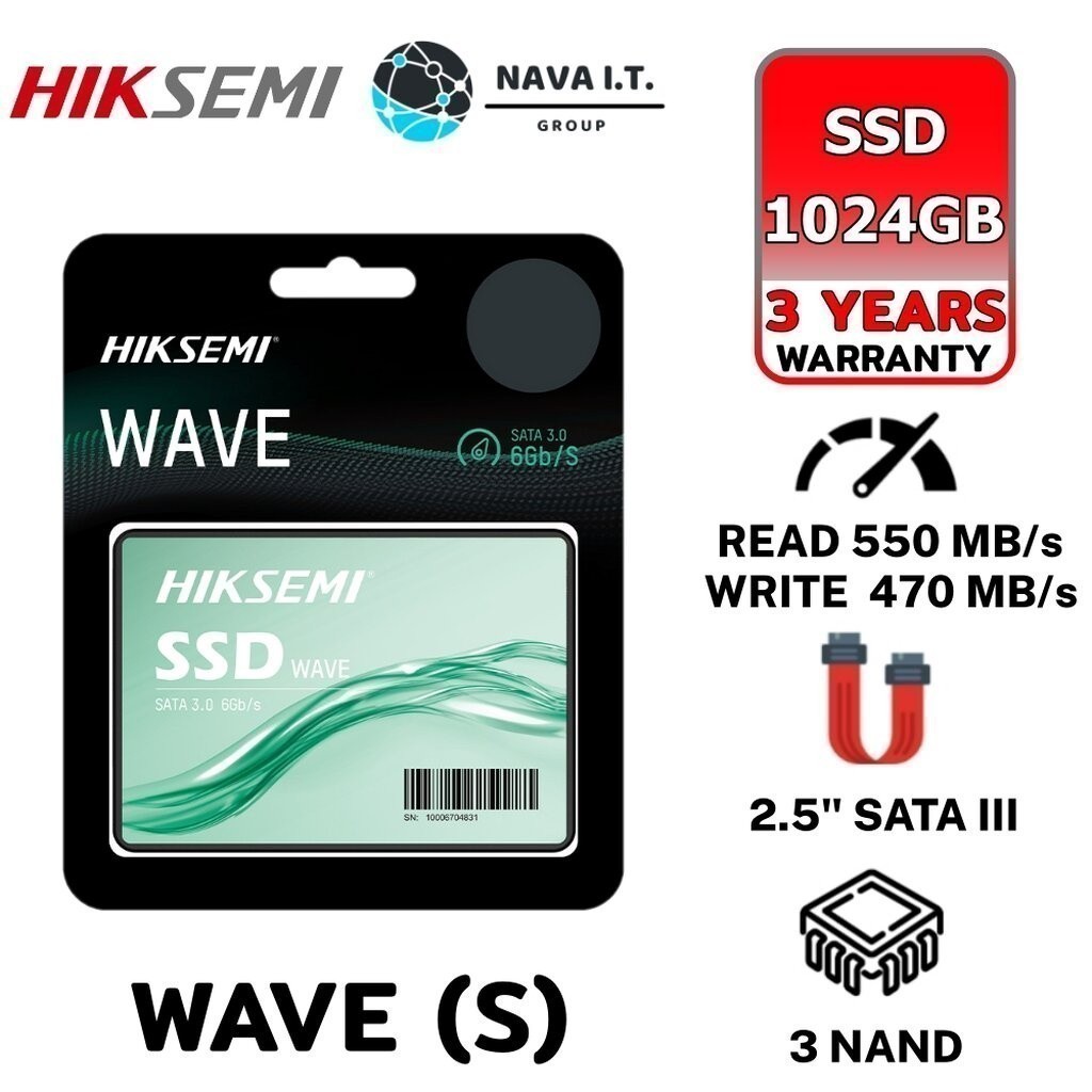 ⚡️กรุงเทพฯด่วน1ชั่วโมง⚡️ HIKSEMI WAVE(S) CONSUMER SSD 1024GB SATA III R ...
