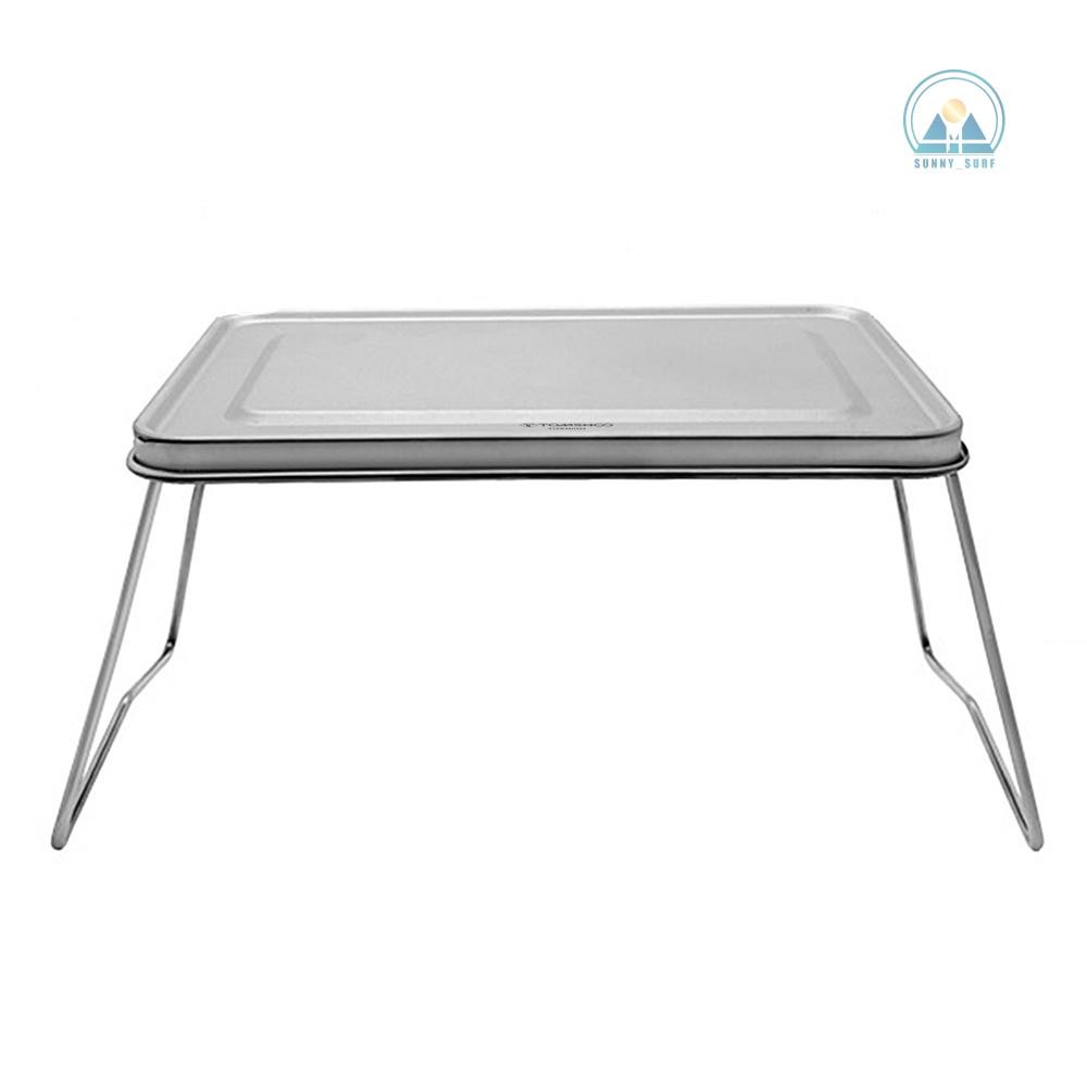 Ultralight แบบพกพา Ti Mini ตารางอเนกประสงค์โต๊ะพับได้ Camping BBQ Grill ...